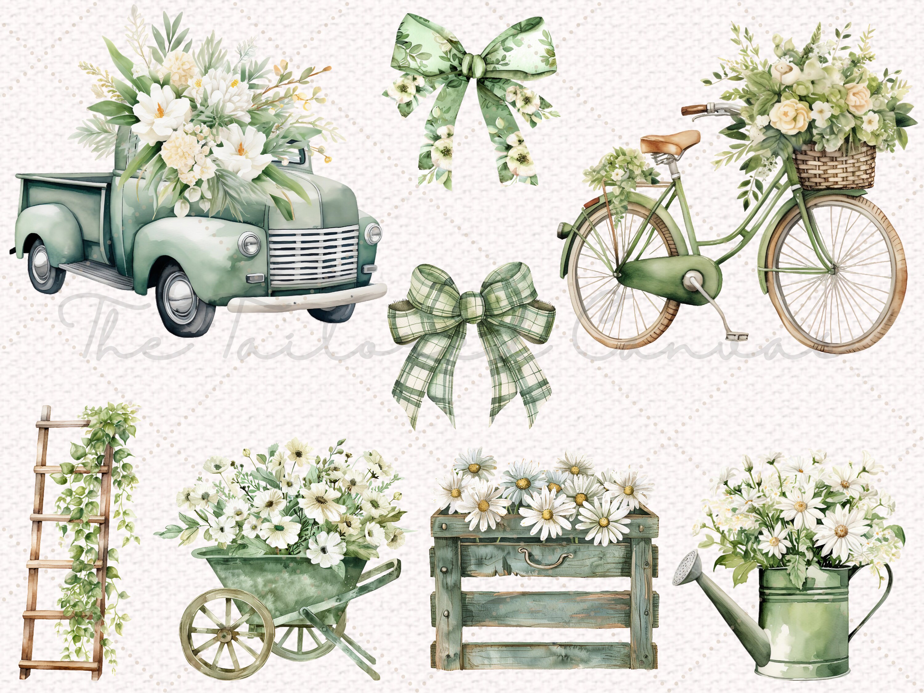 Green Spring Clipart Png Bundle 50 High Quality Pngs, Spring Collection ...