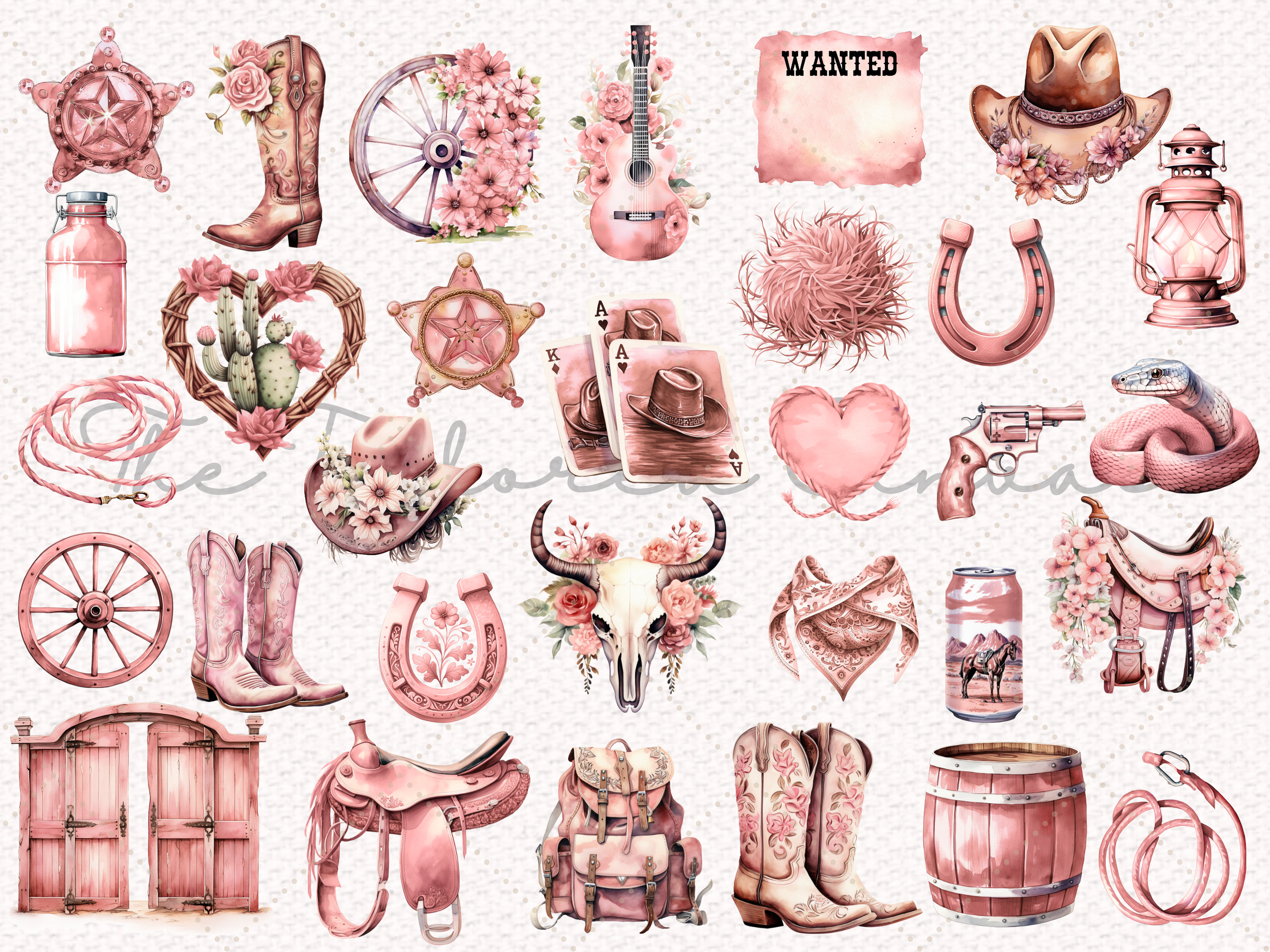 Rose Gold Western Clipart Png Bundle 82 High Quality Pngs, Spring ...