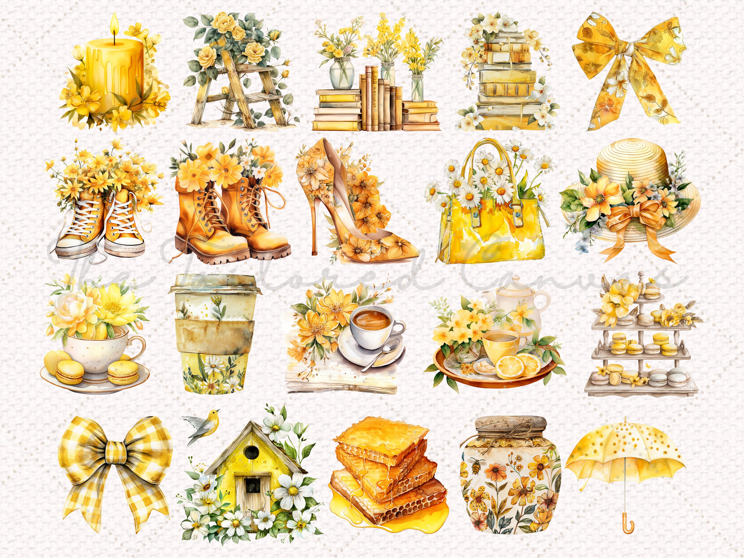 Yellow Spring Clipart Png Bundle 50 High Quality Pngs, Spring ...