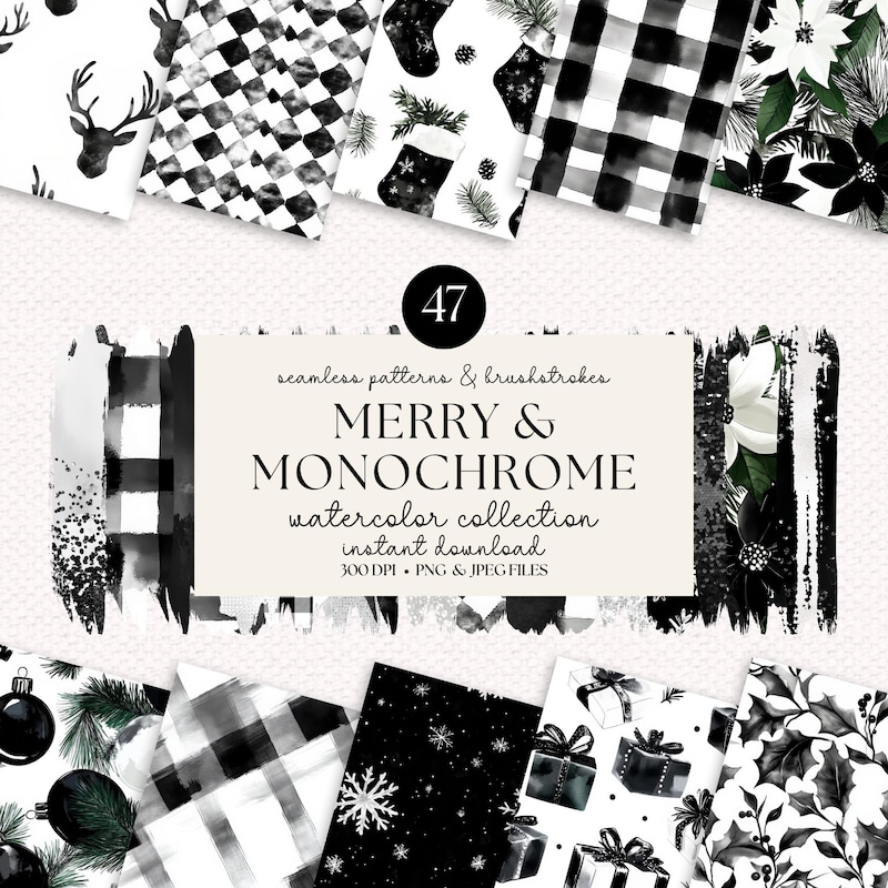 Black and White Christmas - Etsy