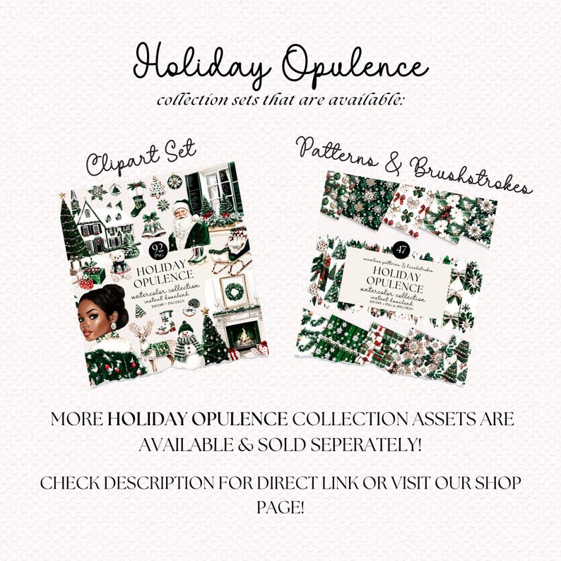Watercolor Christmas Clipart Bundle: 92 Holiday Opulence Elements ...
