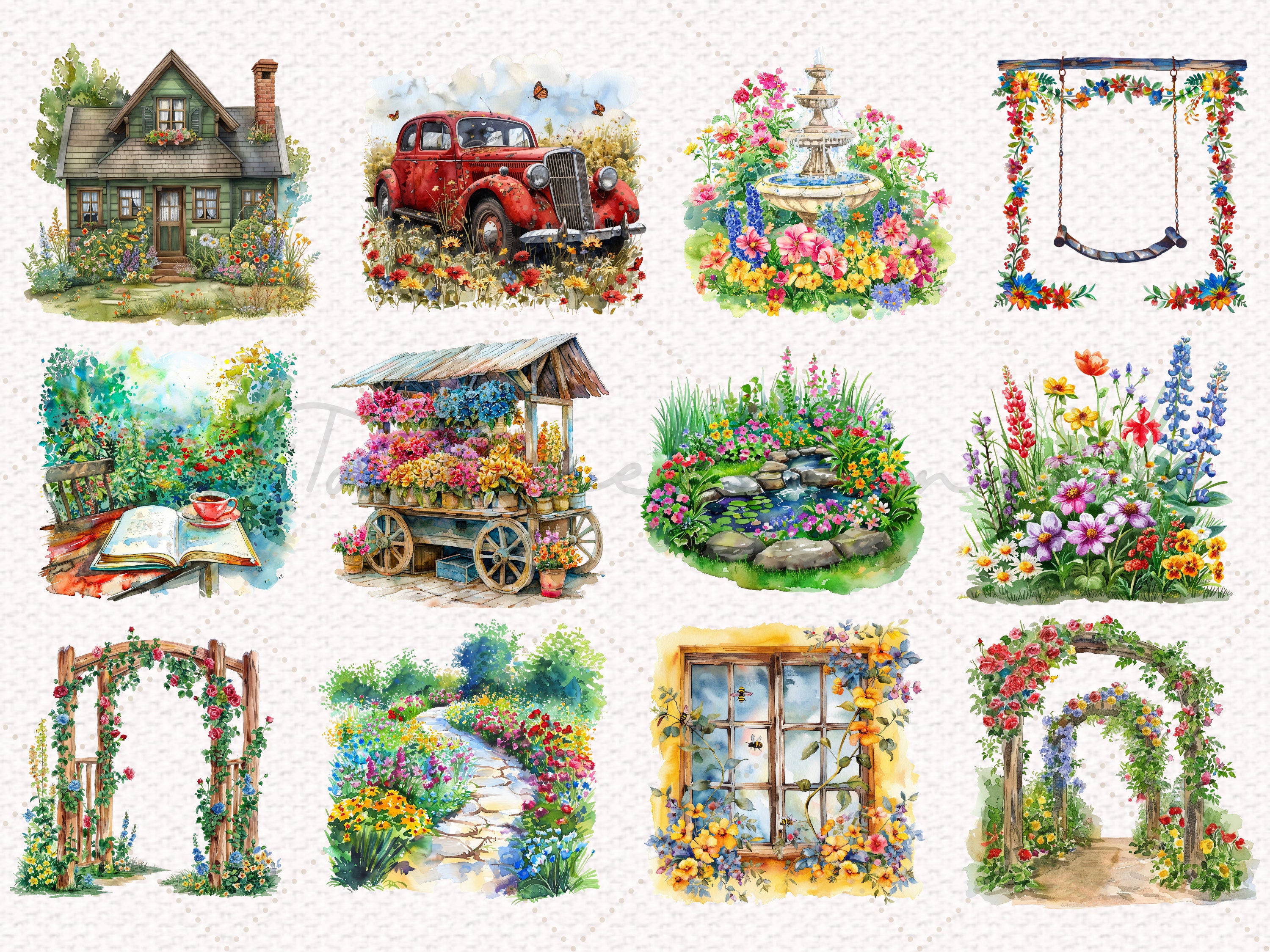 Vivid Spring Clipart Png Bundle - 50 High Quality Pngs, Spring ...
