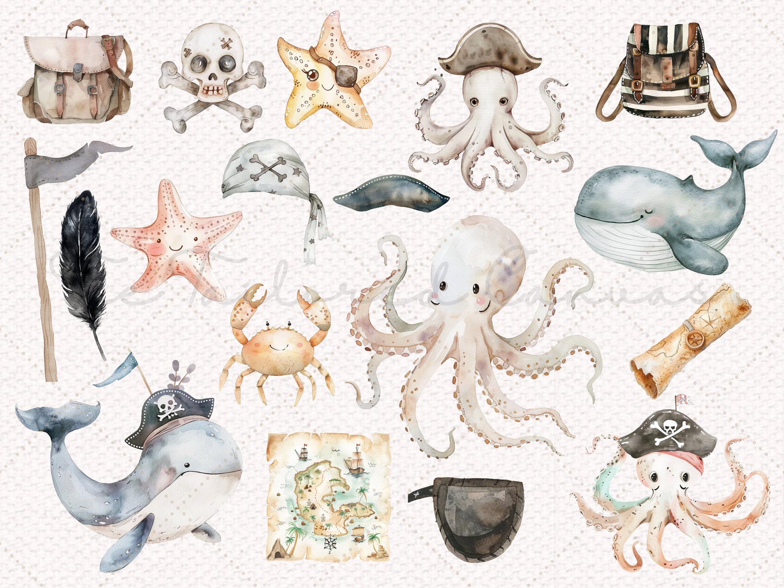 Watercolor Pirate Clipart Bundle Pirate Clip Art, Pirate Party, Pirate ...