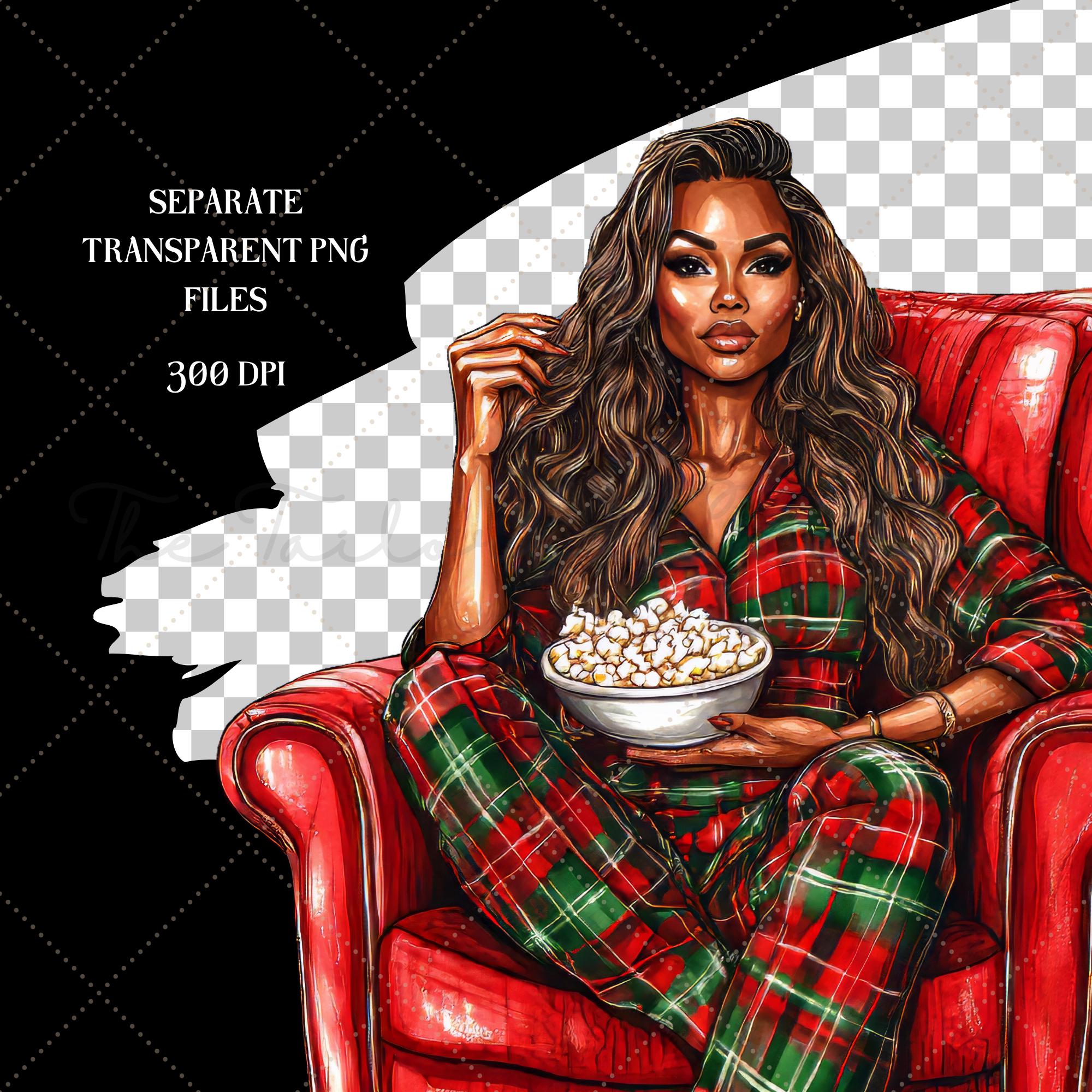 Watercolor Christmas Movie Night Clipart Bundle Holiday Art, Cozy ...