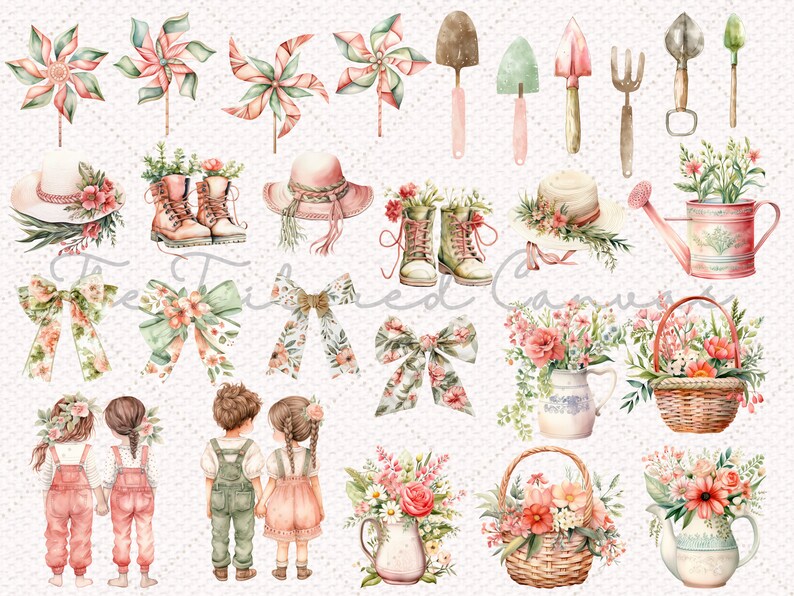Spring Farm Clipart Png Bundle 64 High Quality Pngs, Spring Collection ...