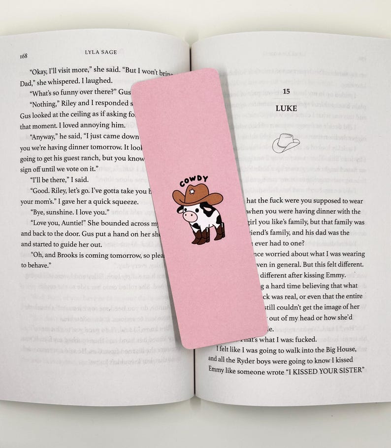 Cowdy Bookmark, Cow Bookmark, Cute Bookmark, Bookmark, Bookmark With ...