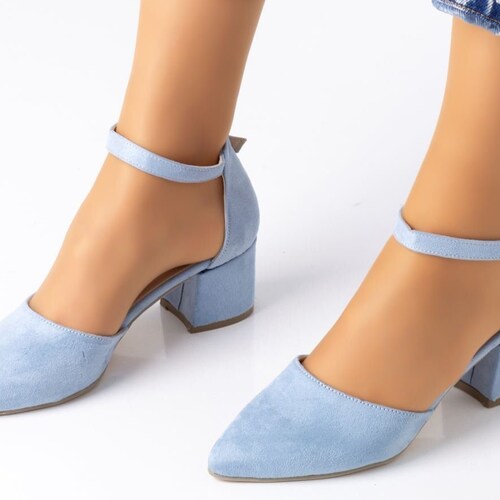 Ankle Strap Dusty Blue Ankle Straps Block Heels Gift for - Etsy
