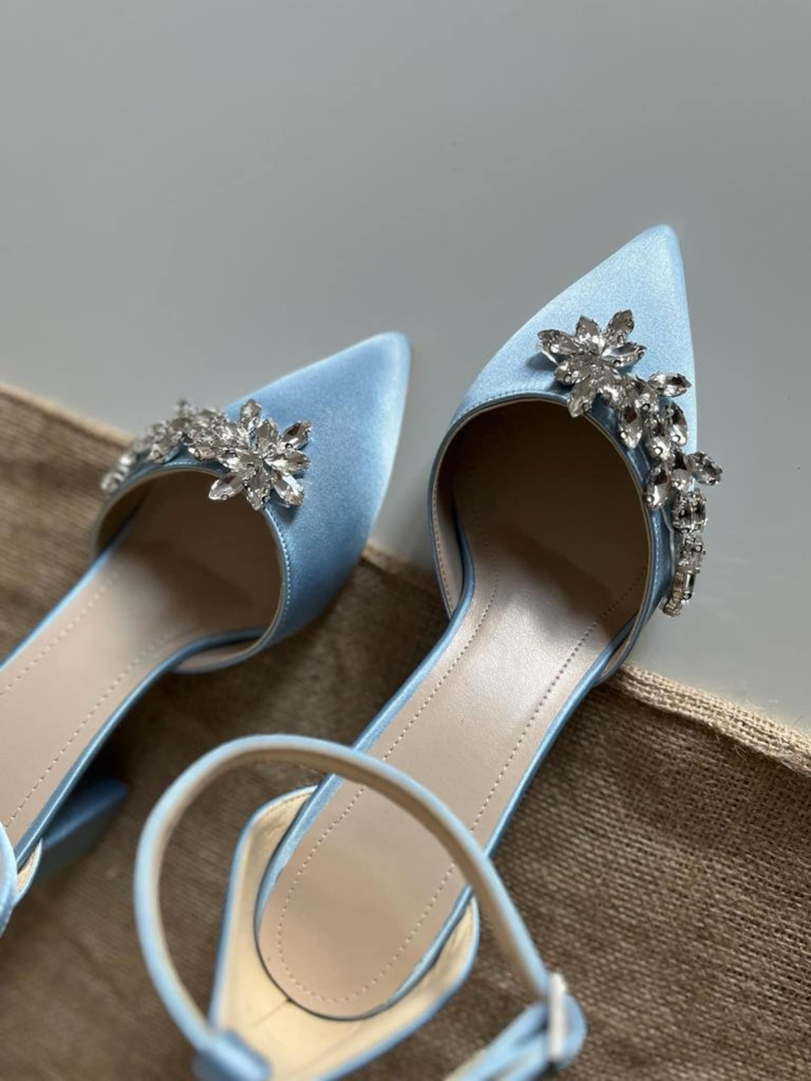 Pale Blue Pale Blue Block Heels Blue Block Heels Blue - Etsy