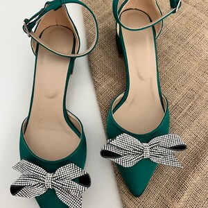 Green Block Heels, Gift for Her, Wedding Shoes, Green Heels, Emerald ...