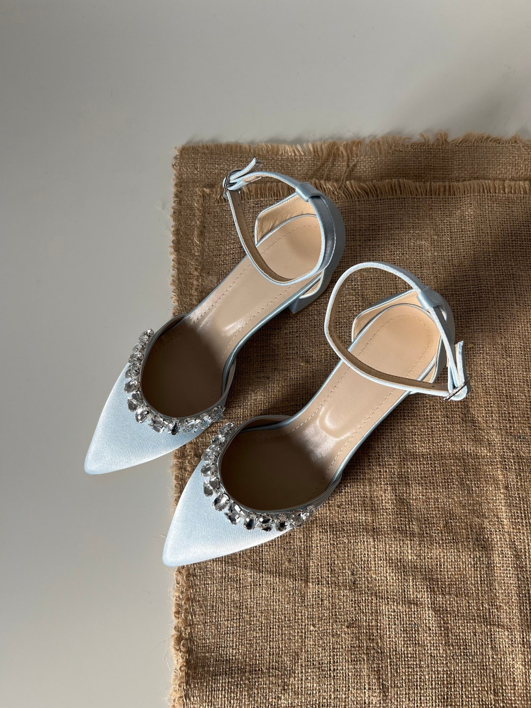 Light Blue Wedding Shoes, Blue Ankle Strap, Blue Block Heels, Wedding ...
