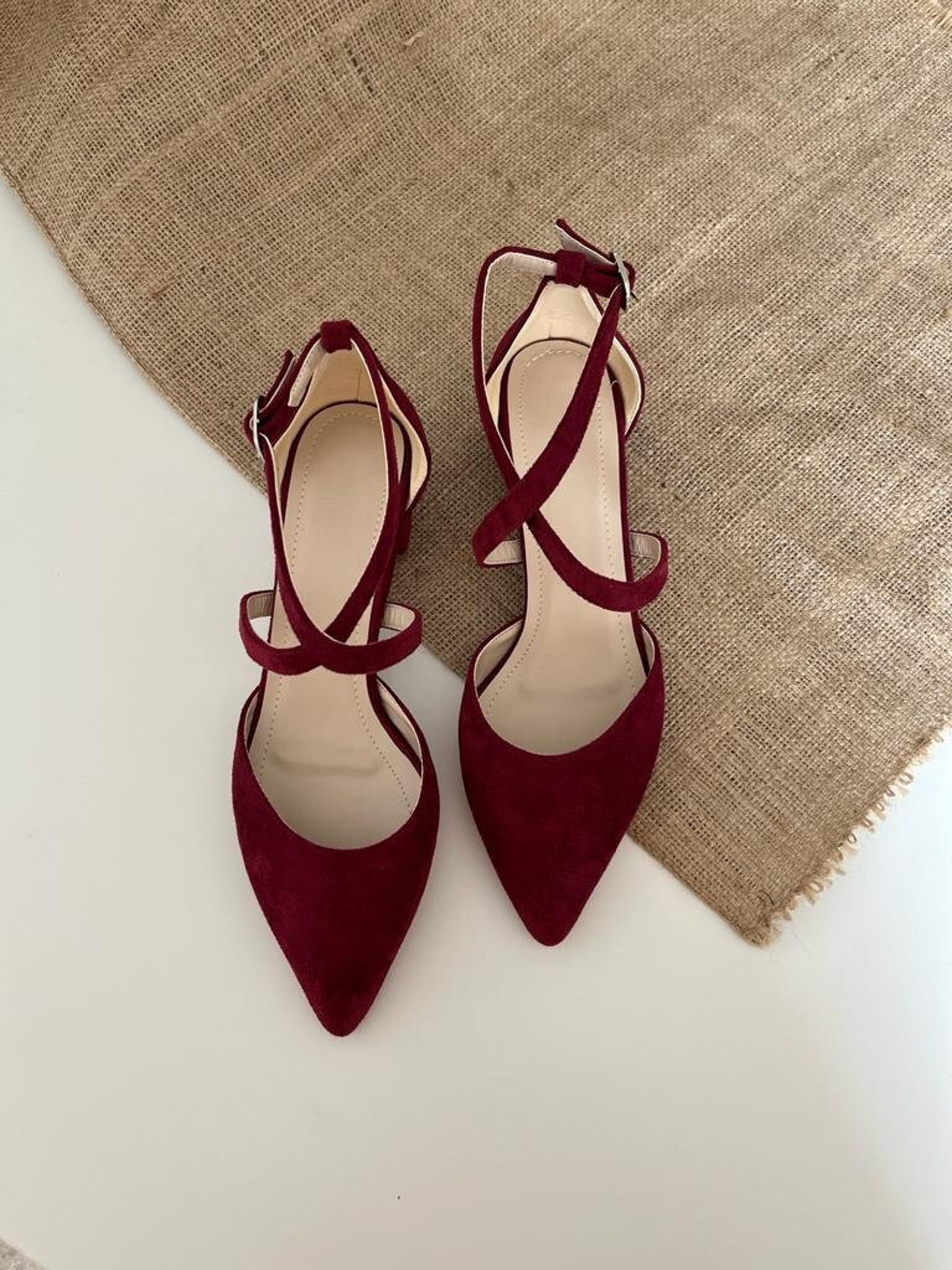 Dark Red Block Heel Burgundy Wedding Shoes Burgundy Heel - Etsy