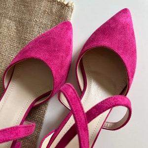 Fuchsia Block Heel, Fuchsia Wedding Shoes, Fuchsia Heel, Fuchsia Block ...