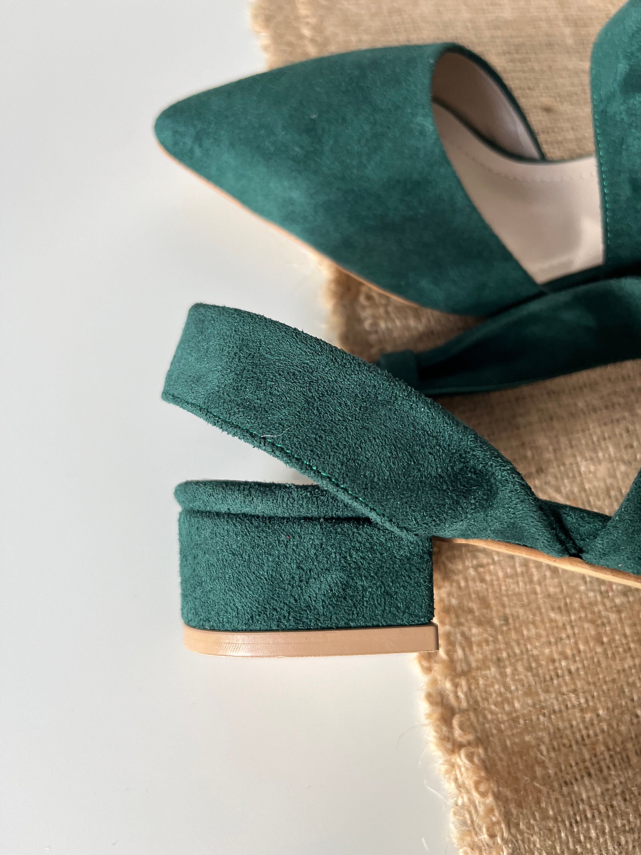Emerald Green Block Heel, Green Wedding Shoes, Emerald Green Heel ...