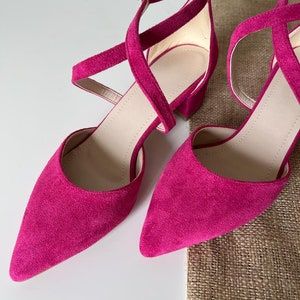 Fuchsia Block Heel, Fuchsia Wedding Shoes, Fuchsia Heel, Fuchsia Block ...