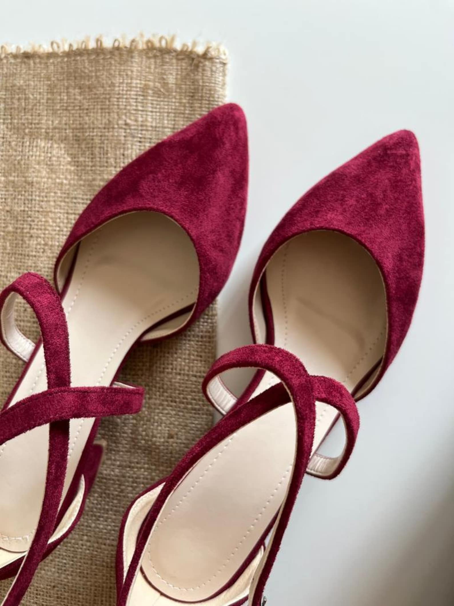 Dark Red Block Heel Burgundy Wedding Shoes Burgundy Heel - Etsy