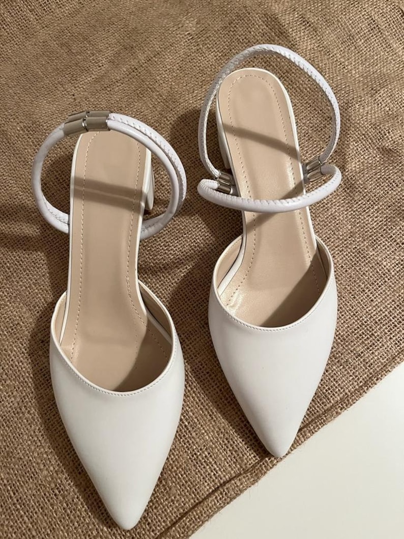 White Block Heels, White Block Heels Sandals, Bridal Heel, White Heel ...