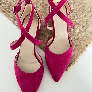 Fuchsia Block Heel, Fuchsia Wedding Shoes, Fuchsia Heel, Fuchsia Block ...