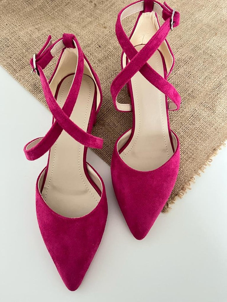 Fuchsia Block Heel, Fuchsia Wedding Shoes, Fuchsia Heel, Fuchsia Block ...