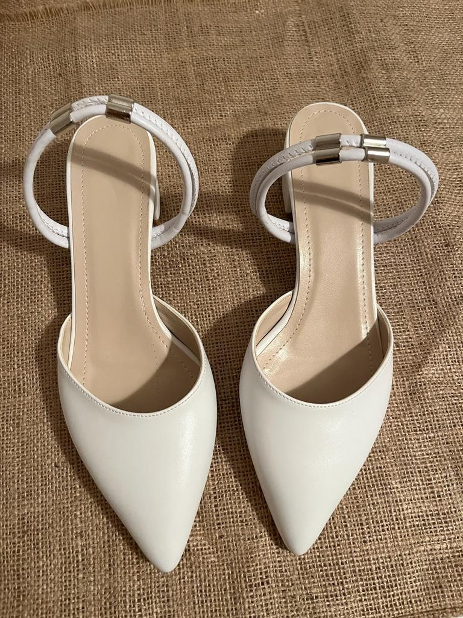 White Block Heels, White Block Heels Sandals, Bridal Heel, White Heel ...