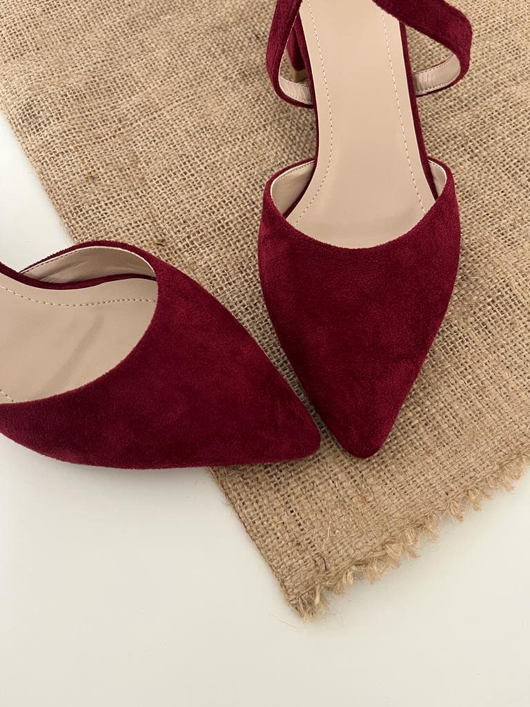 Dark Red Block Heel Burgundy Wedding Shoes Burgundy Heel - Etsy