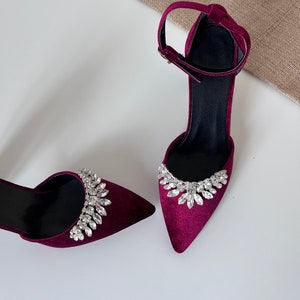 Burgundy Wedding Shoes, Wedding Shoes for Bride,bride Shoes, Dark Red ...
