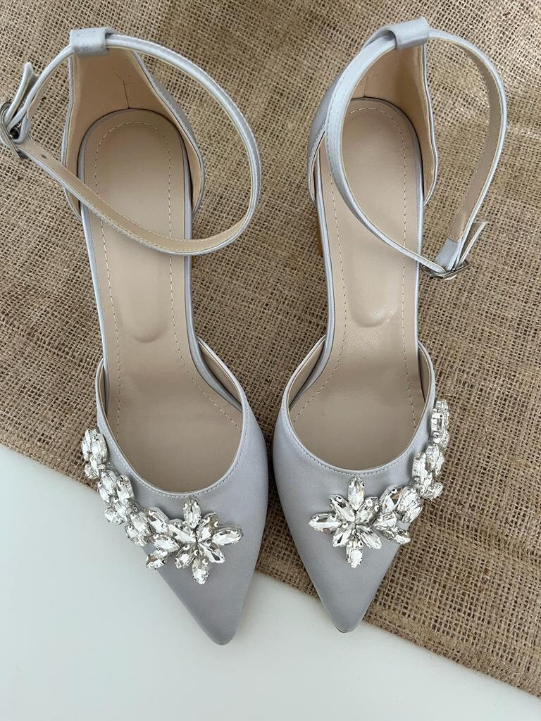 Silver Block Heels Silver Heel Wedding Shoes Shoes for - Etsy