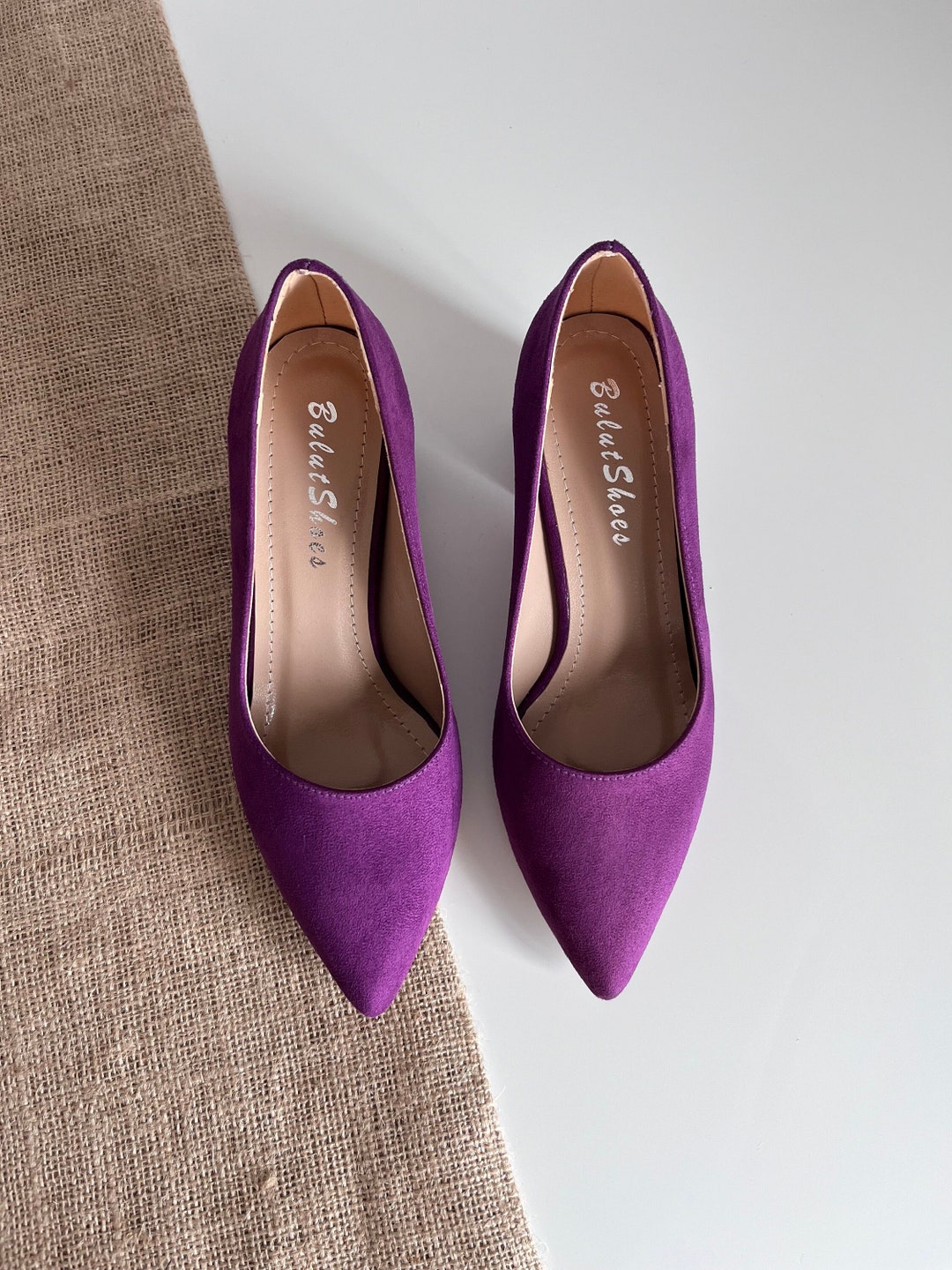 Purple Wedding Shoes, Purple Block Heel, Wedding Shoes for Bride, Bride ...