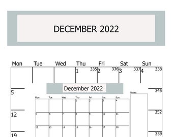 Vertical December Calendar - Etsy