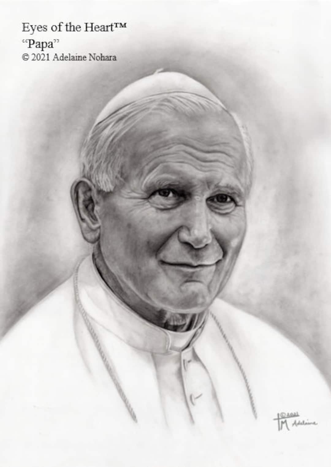 Pope St. John Paul II Patron Saint Portrait. New Evangelization Gift ...