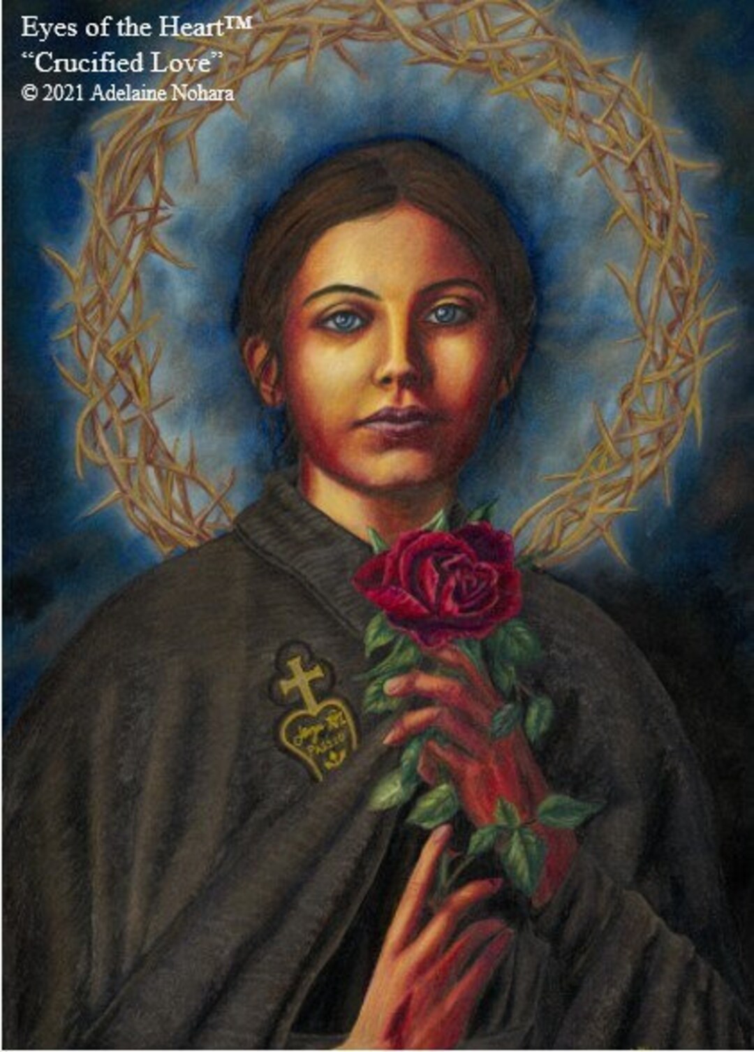 St. Gemma Galgani Unique Patron Saint Portrait. Beautiful Catholic Wall ...