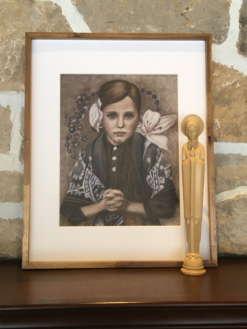 St. Jacinta Marto Patron Saint Portrait. Our Lady of Fatima Visionary ...