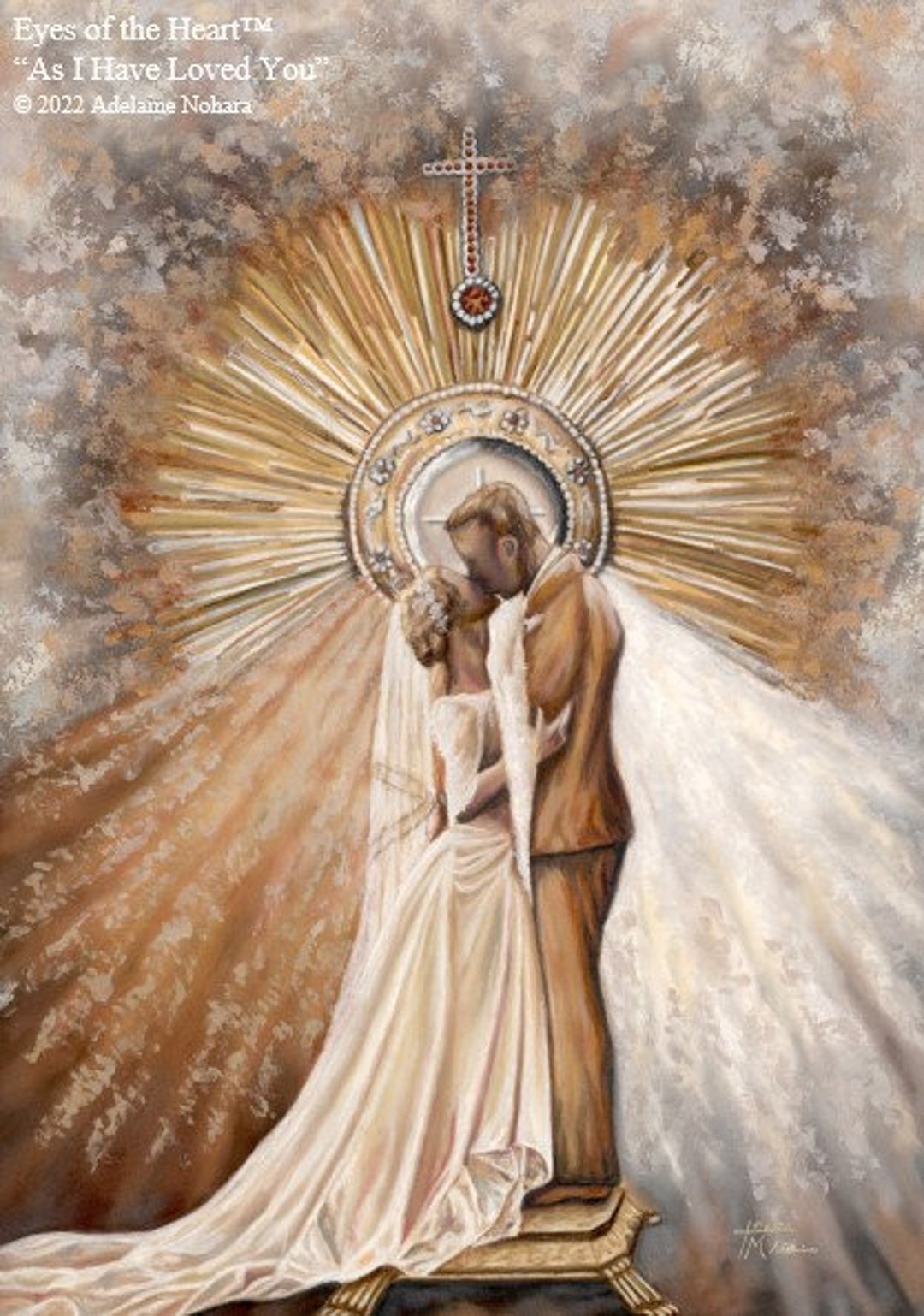 Beautiful Catholic Wedding Giclee Fine Art Print. Bride & Groom With ...