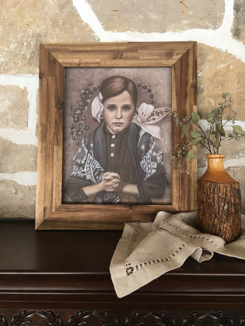 St. Jacinta Marto Patron Saint Portrait. Our Lady of Fatima Visionary ...
