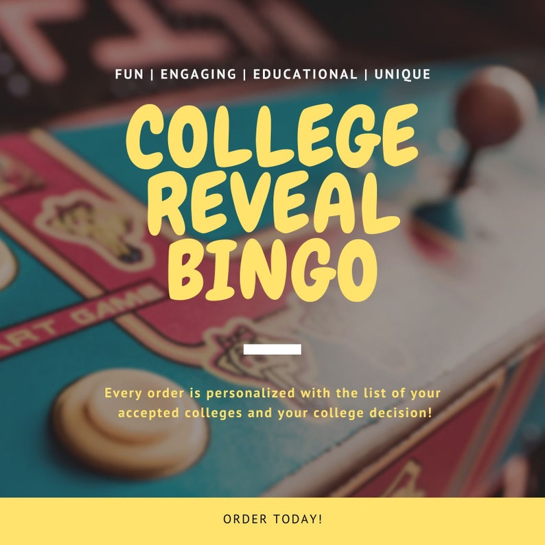 College Reveal Bingo! - Etsy