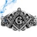 Solid Sterling Silver Masonic York Rite Knights of Templar Men's Ring ...