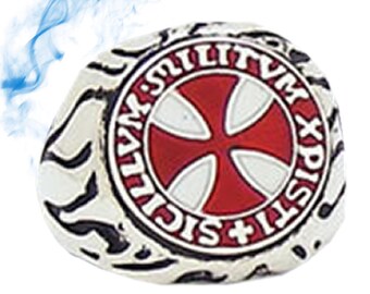 Solid Sterling Silver Masonic York Rite Knights of Templar Men's Ring ...