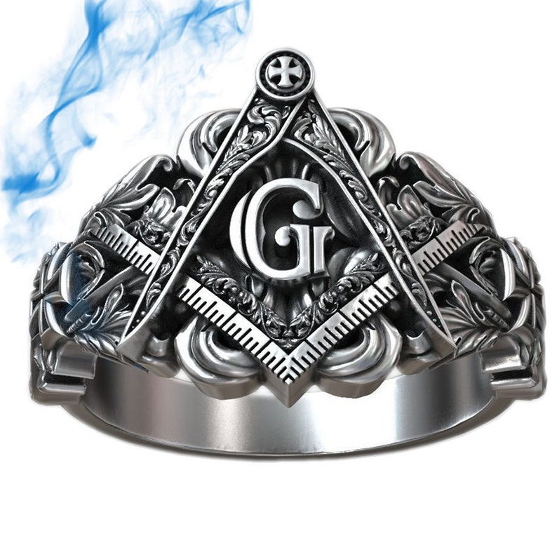 Solid Sterling Silver Masonic York Rite Knights of Templar Men's Ring ...