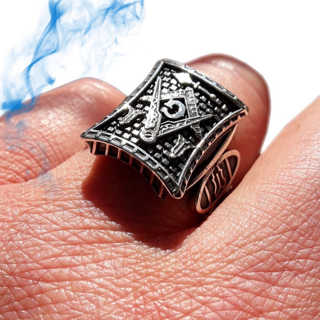 Solid Sterling Silver Masonic Master Mason Men's Ring, Blue Lodge ...