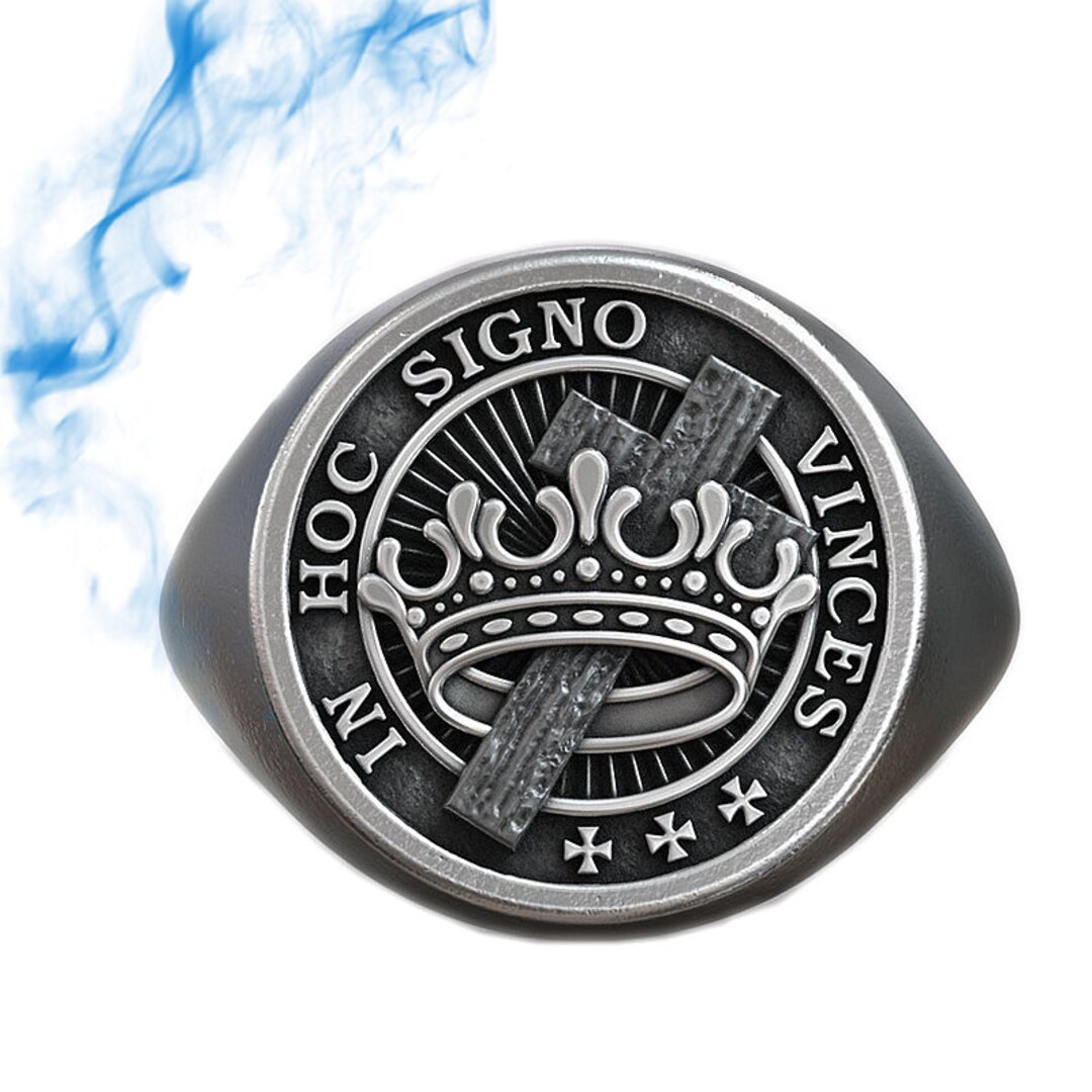 Solid Sterling Silver Masonic York Rite Knights of Templar Men's Ring ...
