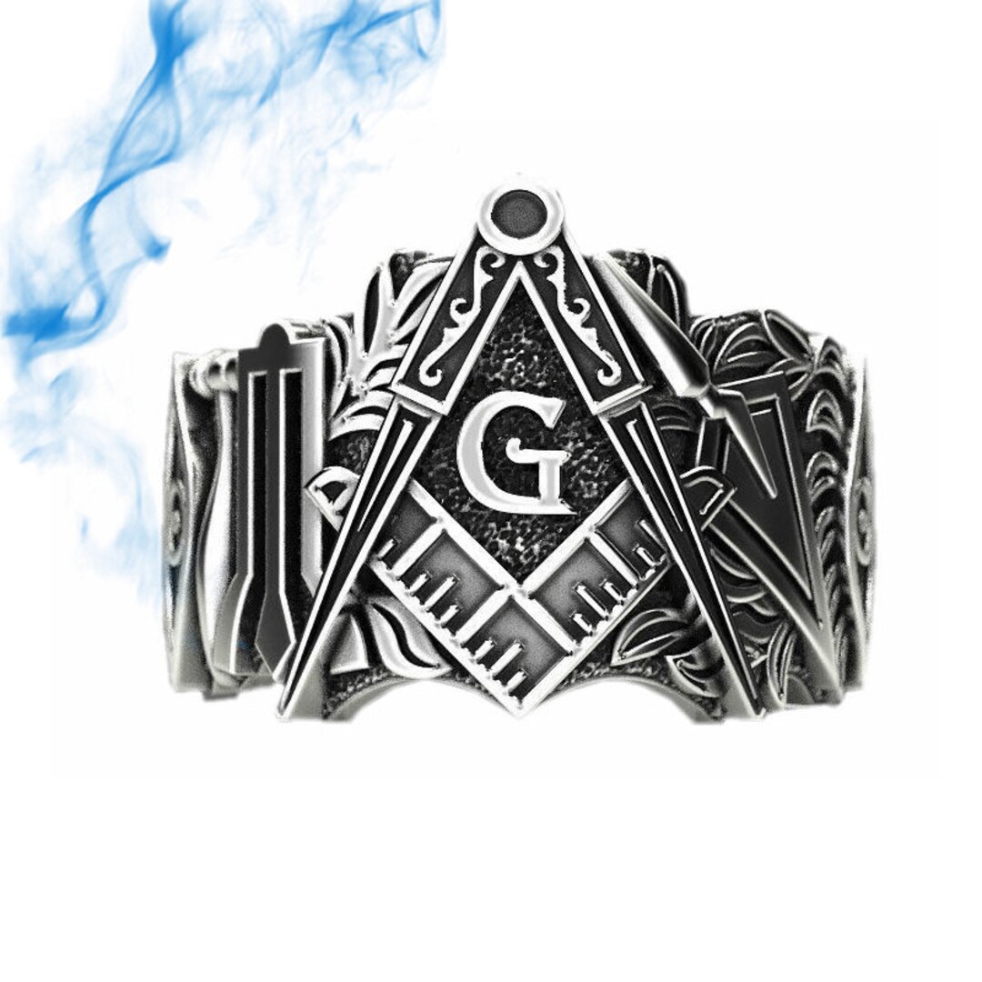 Solid Sterling Silver Masonic Master Mason Men's Ring, Blue Lodge ...