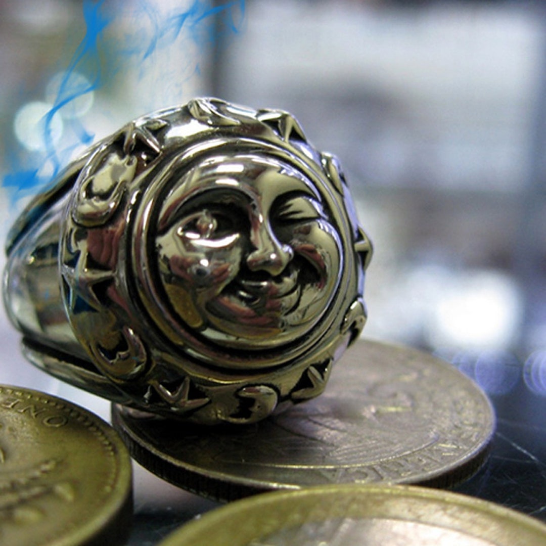 Vintage Sterling Silver Barry Kieselstein Cord Winking Sun Moon and ...