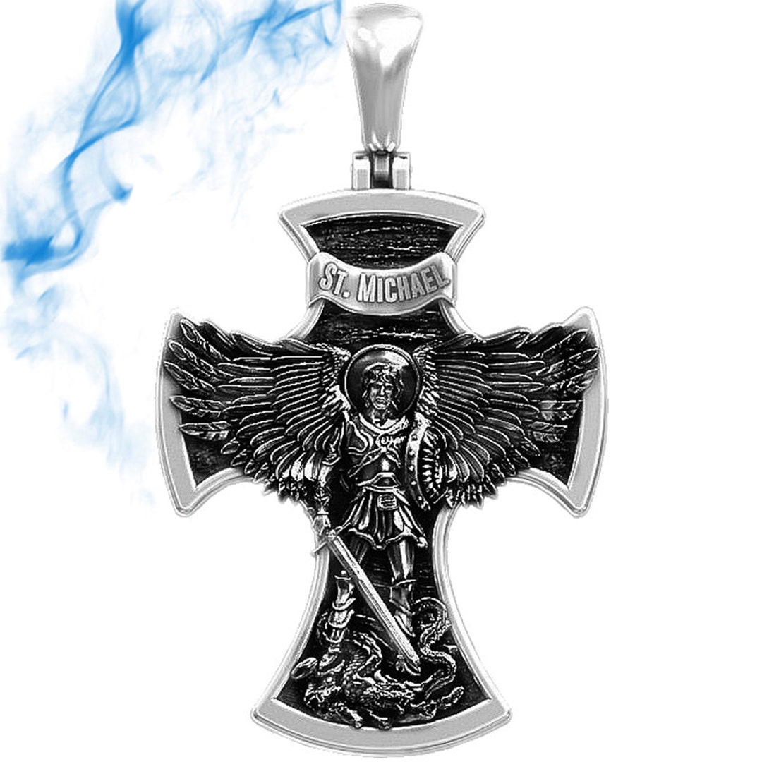 St. Michael Slaying the Devil, Sword and the Wings Solid Sterling ...