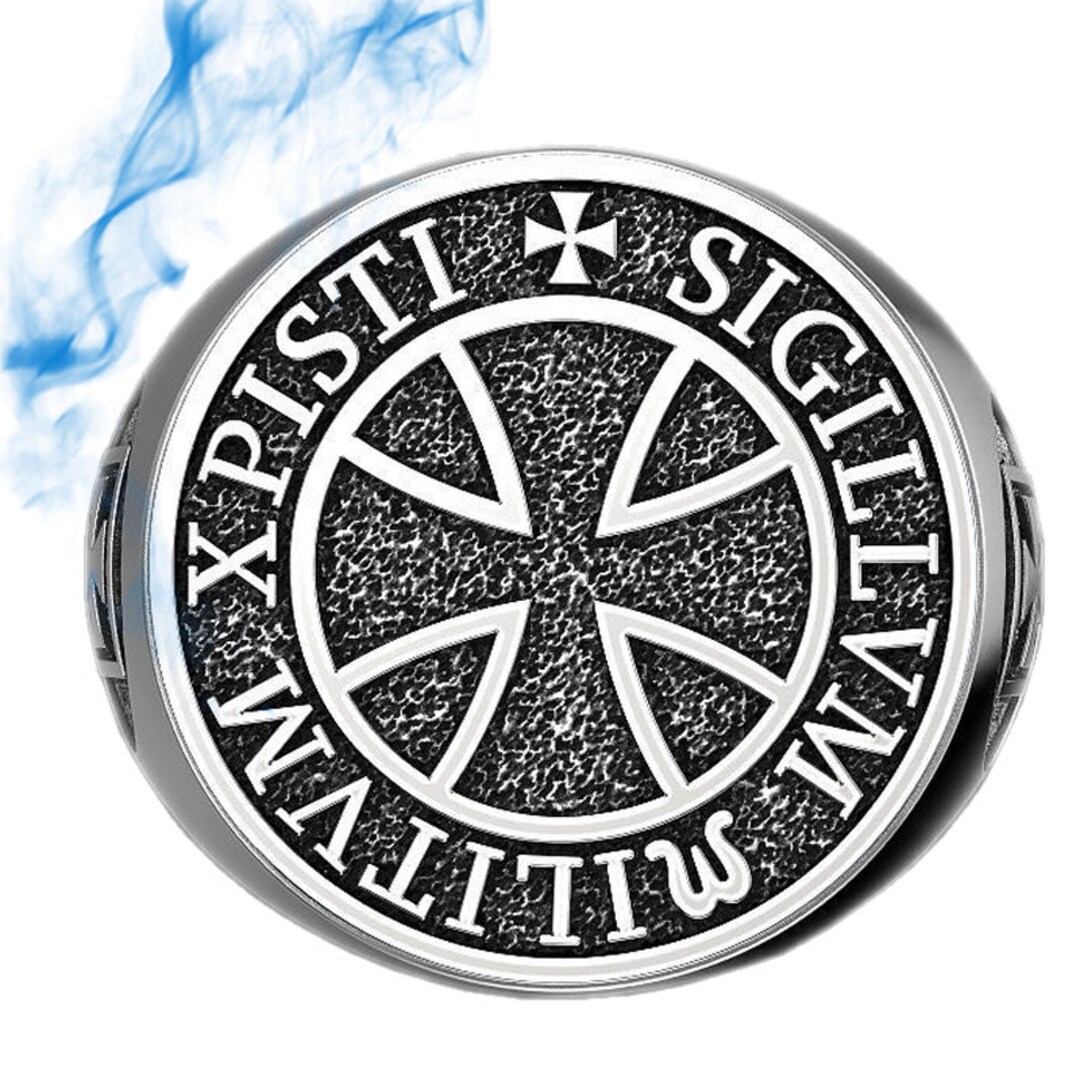 Solid Sterling Silver Masonic York Rite Knights of Templar Men's Ring ...
