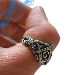 Solid Sterling Silver Masonic York Rite Knights of Templar Men's Ring ...