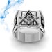 Solid Sterling Silver Masonic Men's Blue Lodge Freemasonry Ring ...