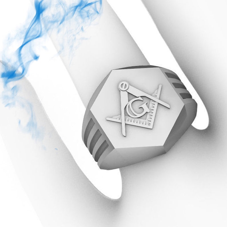 Solid Sterling Silver Masonic Men's Blue Lodge Freemasonry Ring ...