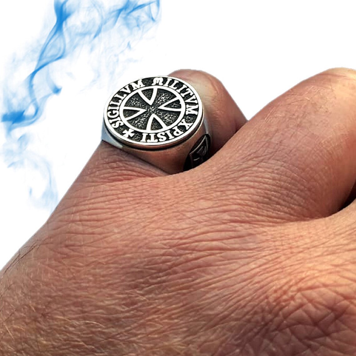Solid Sterling Silver Masonic York Rite Knights of Templar Men's Ring ...