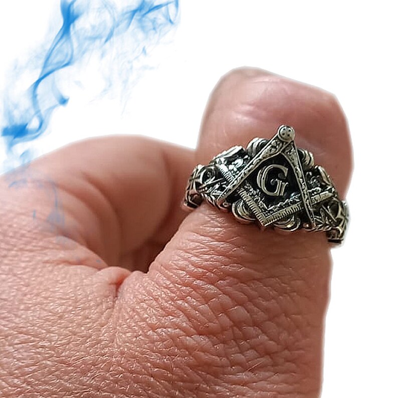 Solid Sterling Silver Masonic York Rite Knights of Templar Men's Ring ...