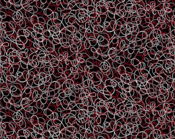 108 Inch Wide Back - 2 1/2 Yard Cut - Du Jour Red White and Gray on ...