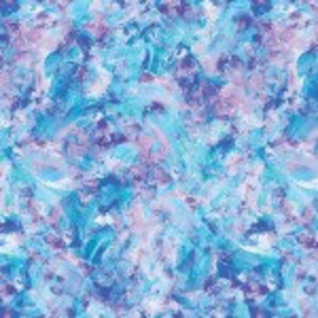 108 Inch Wide Turquoise / Lilac Paint Splash From Benartex - Etsy